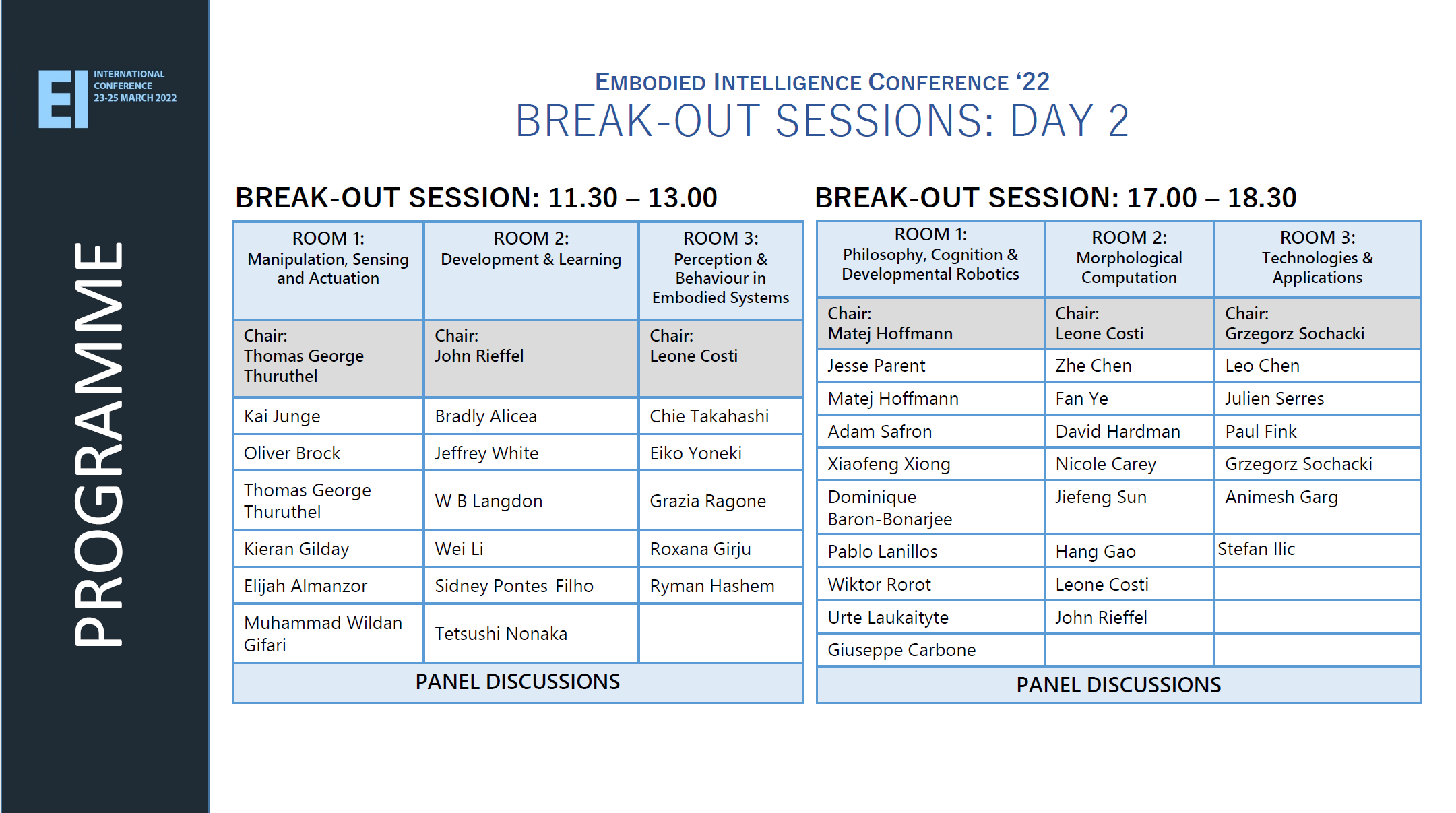 CONFERENCE PROGRAMME | Embodied Intelligence