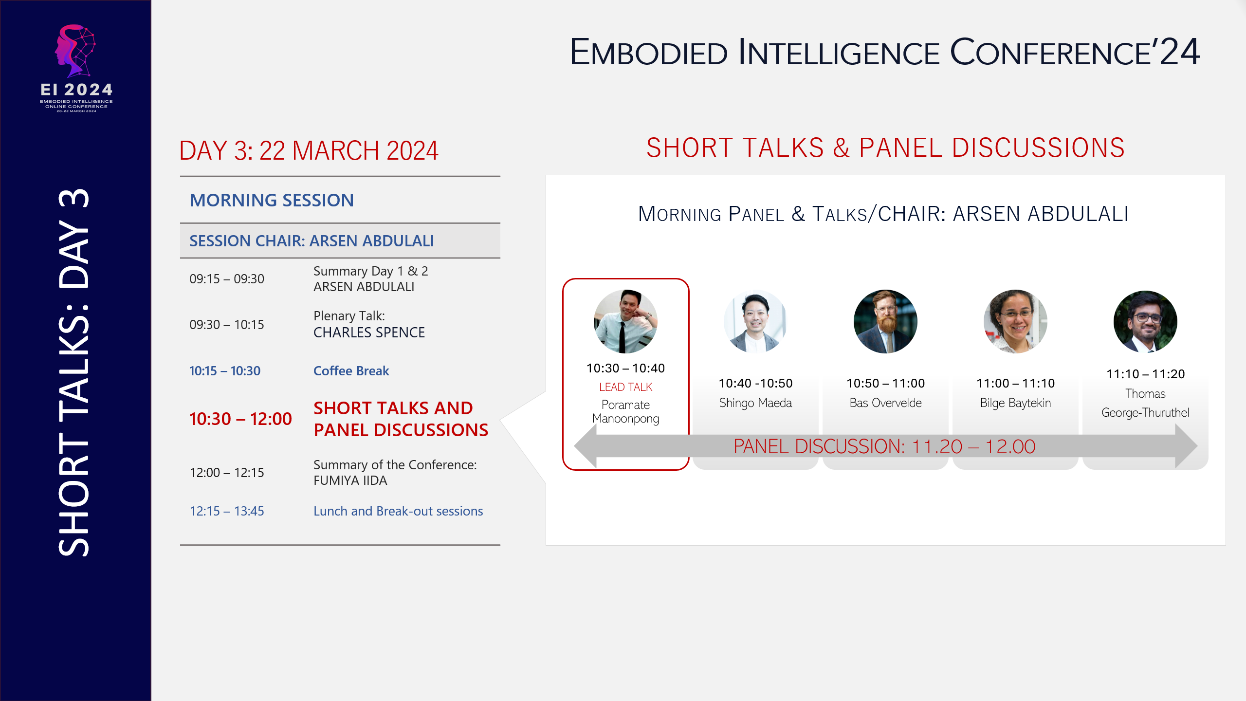 CONFERENCE PROGRAMME | Embodied Intelligence