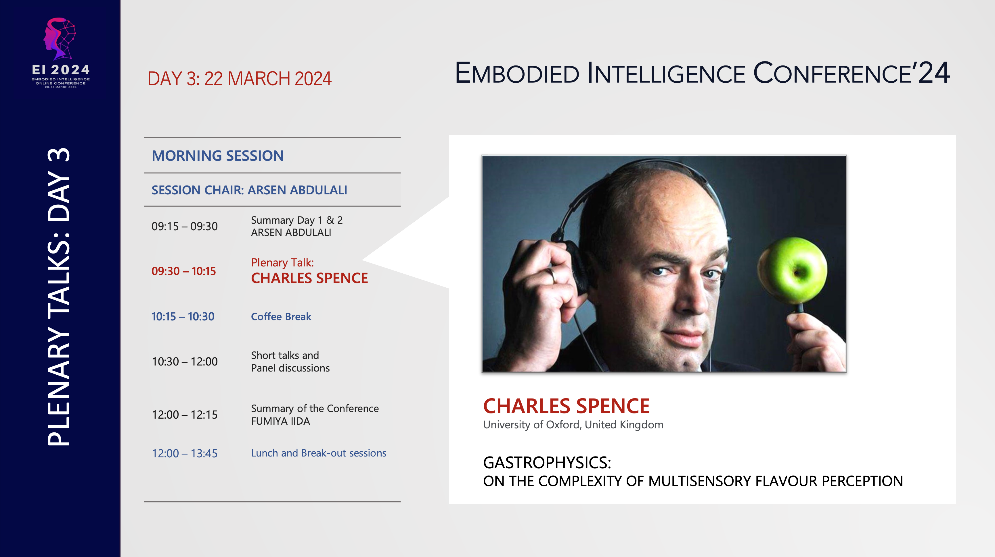 CONFERENCE PROGRAMME | Embodied Intelligence