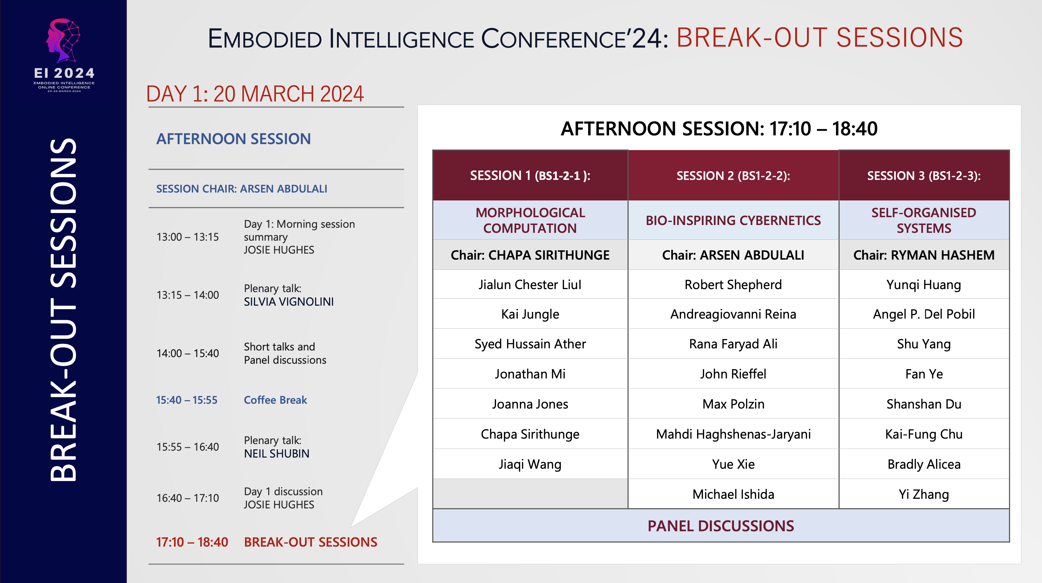 CONFERENCE PROGRAMME | Embodied Intelligence