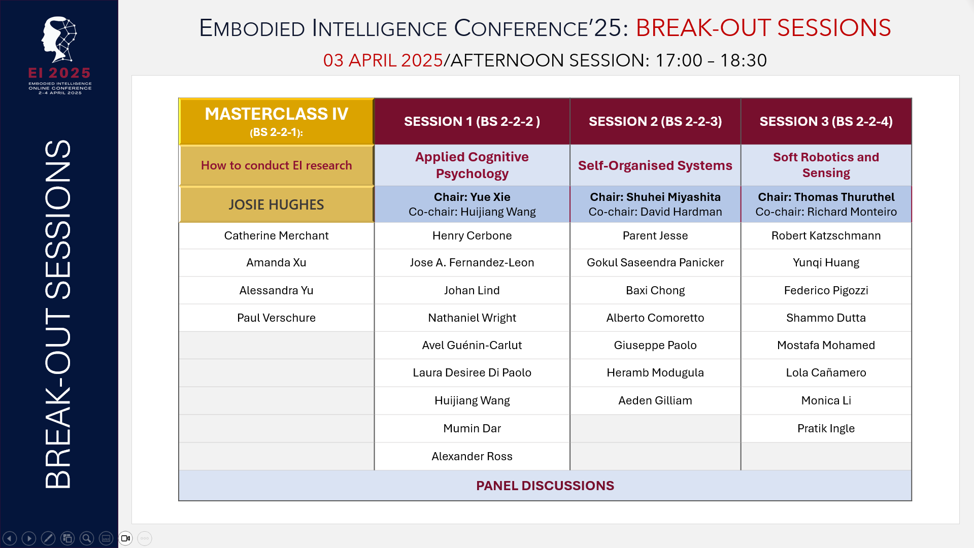 CONFERENCE PROGRAMME | Embodied Intelligence