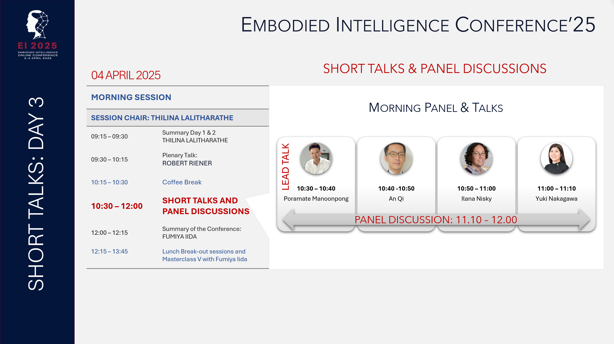 CONFERENCE PROGRAMME | Embodied Intelligence