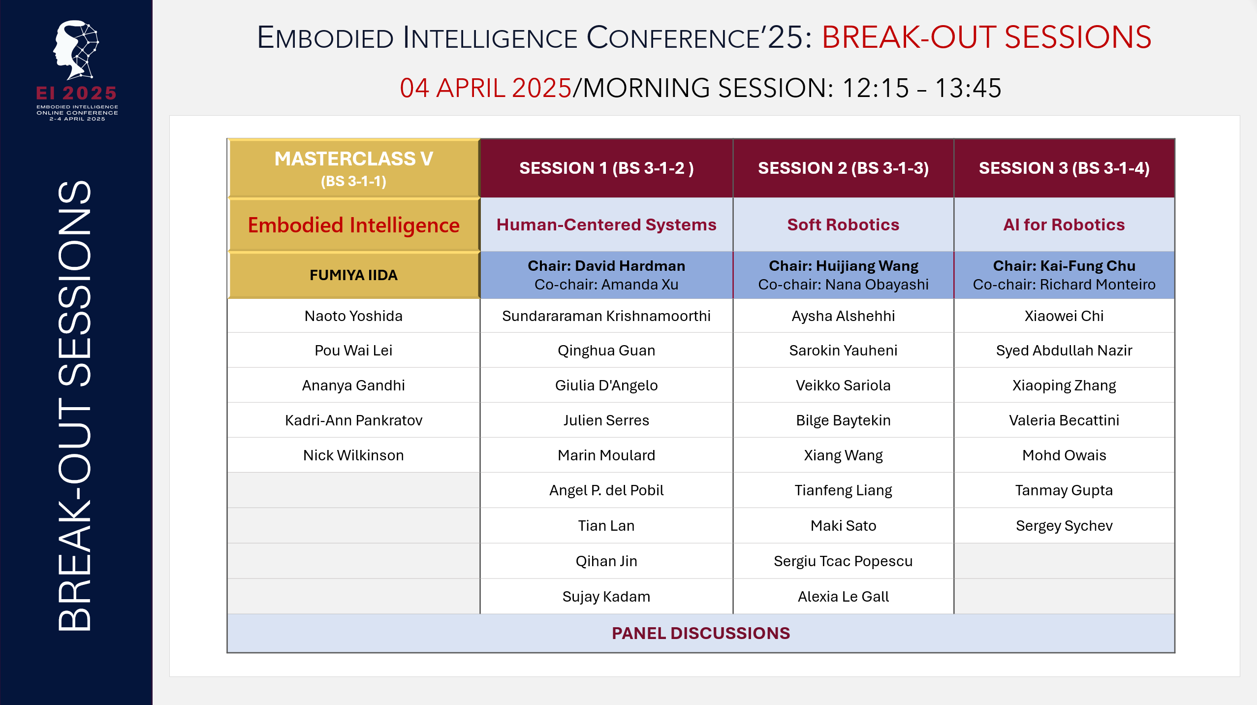 CONFERENCE PROGRAMME | Embodied Intelligence