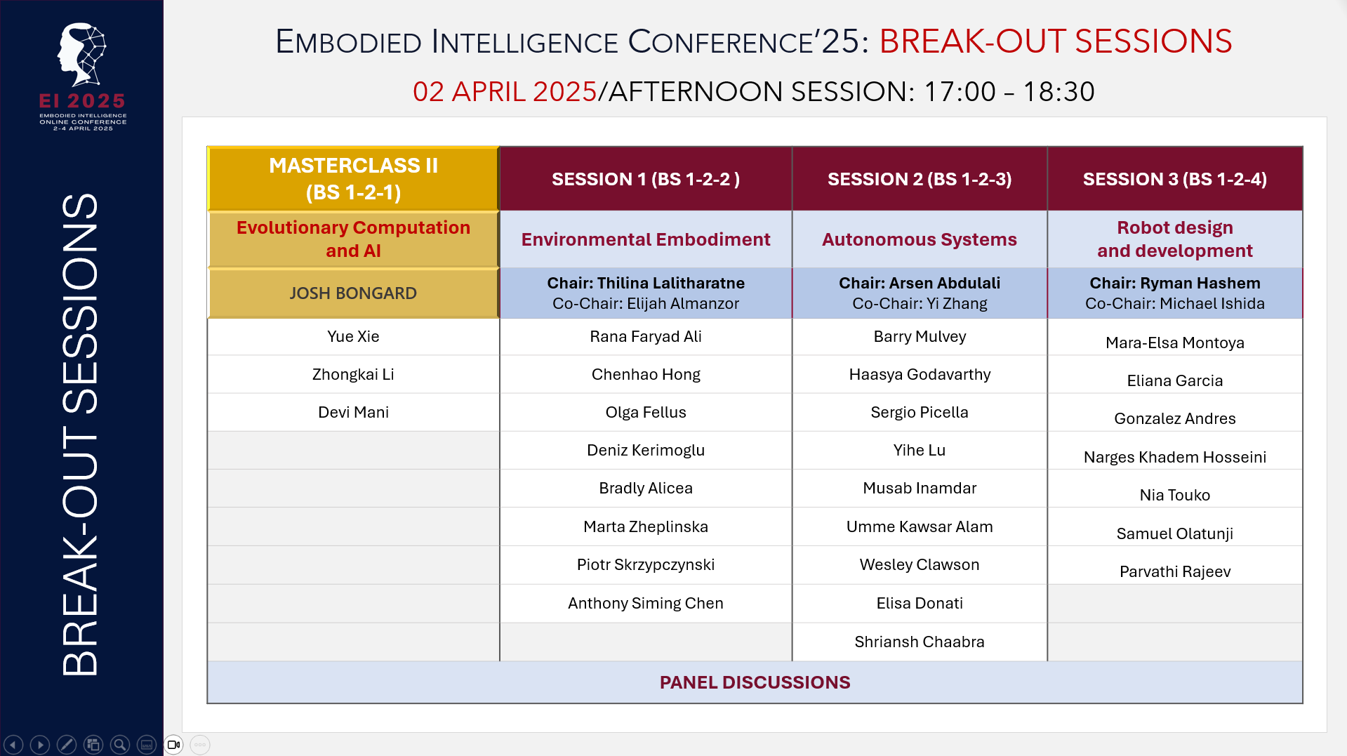 CONFERENCE PROGRAMME | Embodied Intelligence