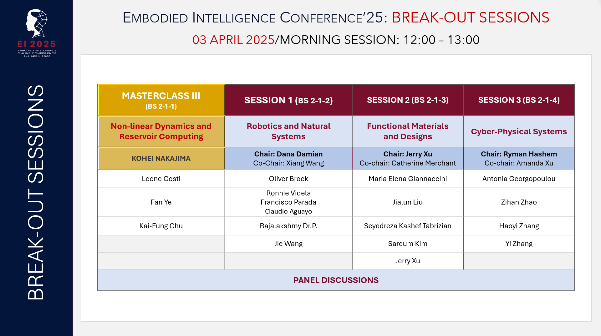 CONFERENCE PROGRAMME | Embodied Intelligence